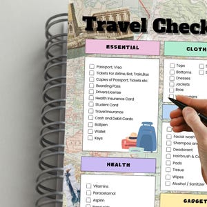Editable Travel Organizer Checklist Vacation Holiday Travel Planner ...