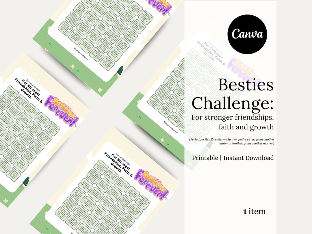 Printable Bestfriend Bonding Checklist Challenge Gift Idea Friendship ...