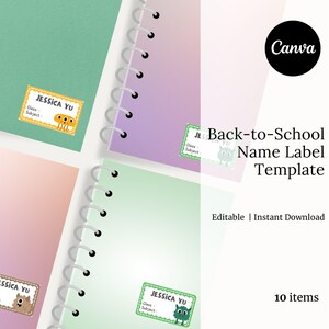 Personalized Cute Name Labels Template Back to School Labels Ideal for ...