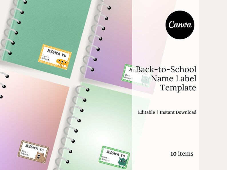 Personalized Cute Name Labels Template Back to School Labels Ideal for ...