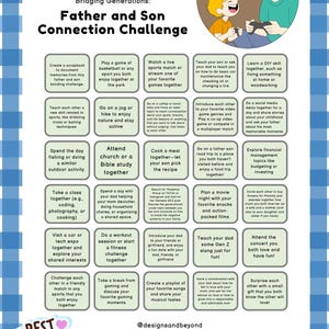 Printable Father & Son Checklist Faith Prayer Challenge Dad Son Bonding ...