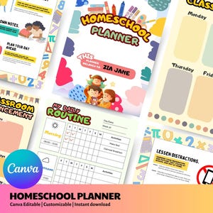 Editable Homeschool Planner Printable Bundle Template Lesson Plan Pages ...