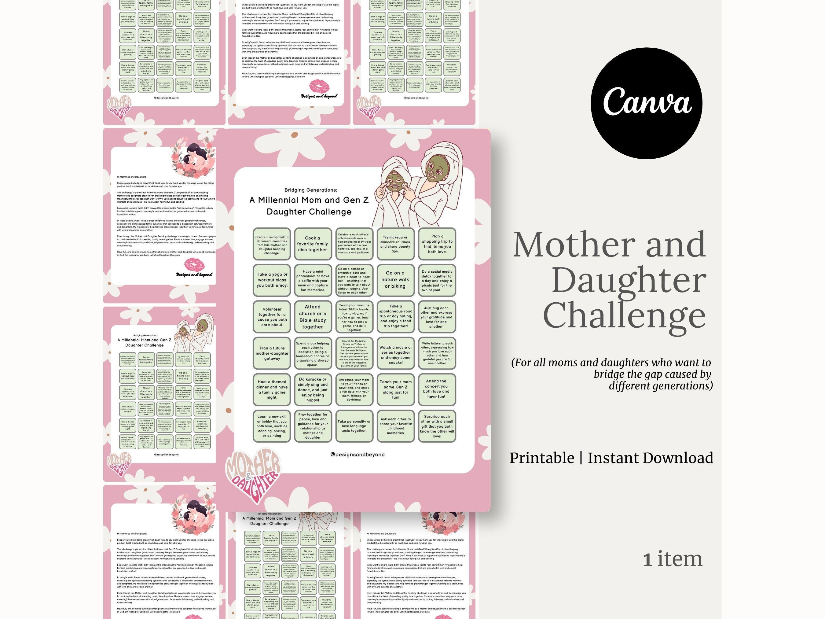 Printable Mom & Daughter Activity Mother’s Day Checklist Prayer Faith ...