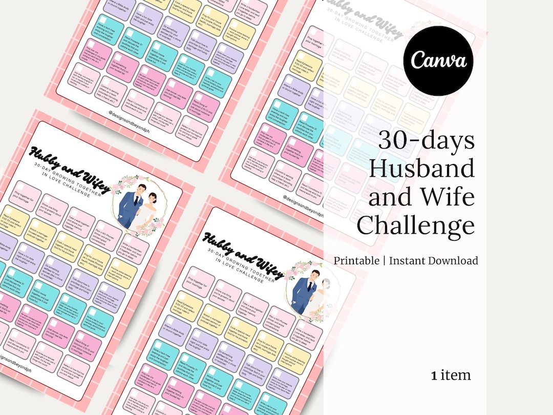Printable Husband Wife Checklist Married Life Challenge Making Memories ...