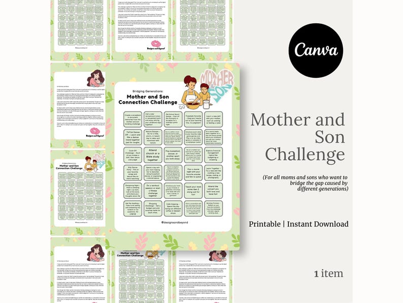 Printable Mother & Son Activity Mother’s Day Challenge Prayer Faith ...