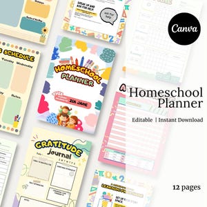 Editable Homeschool Planner Printable Bundle Template Lesson Plan Pages ...