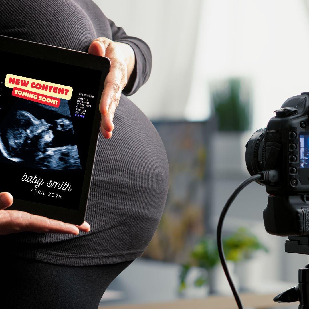 Editable Content Creator Pregnancy Announcement Personalized Social ...