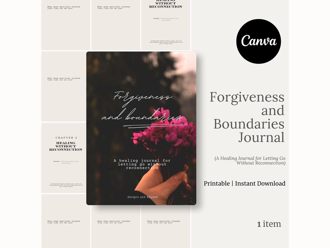 Forgiveness & Boundaries Journal | Healing Workbook for Letting Go ...