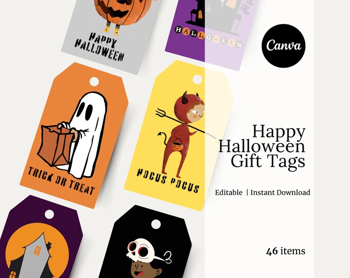 Halloween Appreciation, Printable Halloween Favor Tag, Halloween Gift ...