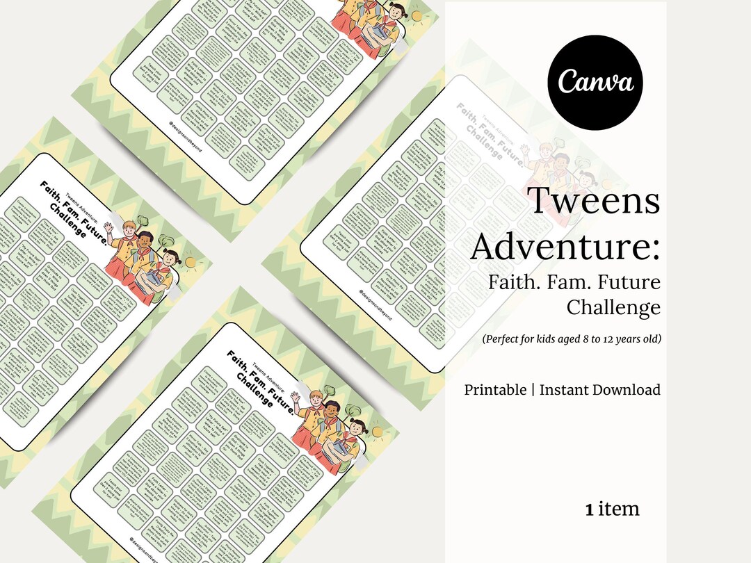 Printable Tweens Routine Checklist Challenge Busy Activity Girl Boy ...