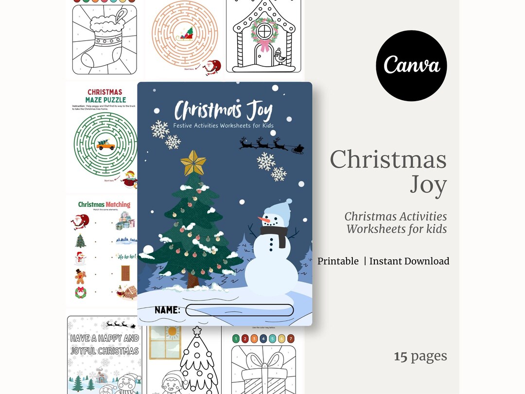 Printable Christmas Activities Busy Book Worksheets for Kids Christmas ...