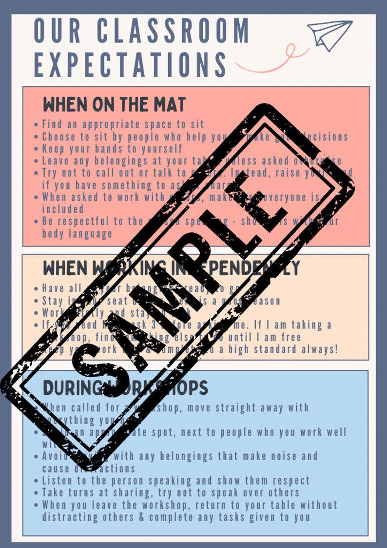 Classroom Expectations Posters - Etsy