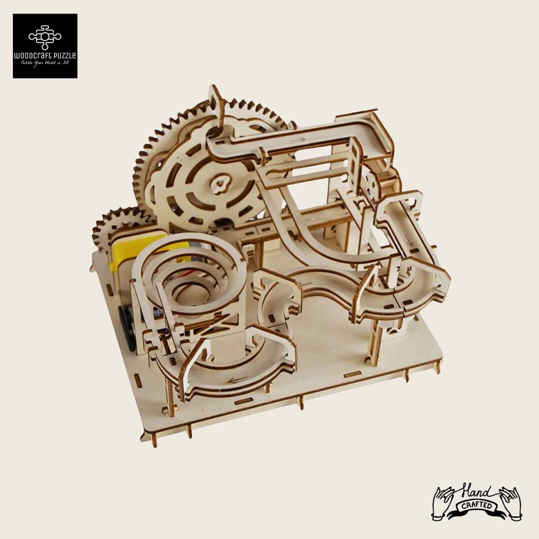 Marble Run Maze, Wooden 3D Puzzle Mechanical Building Kits Educational ...