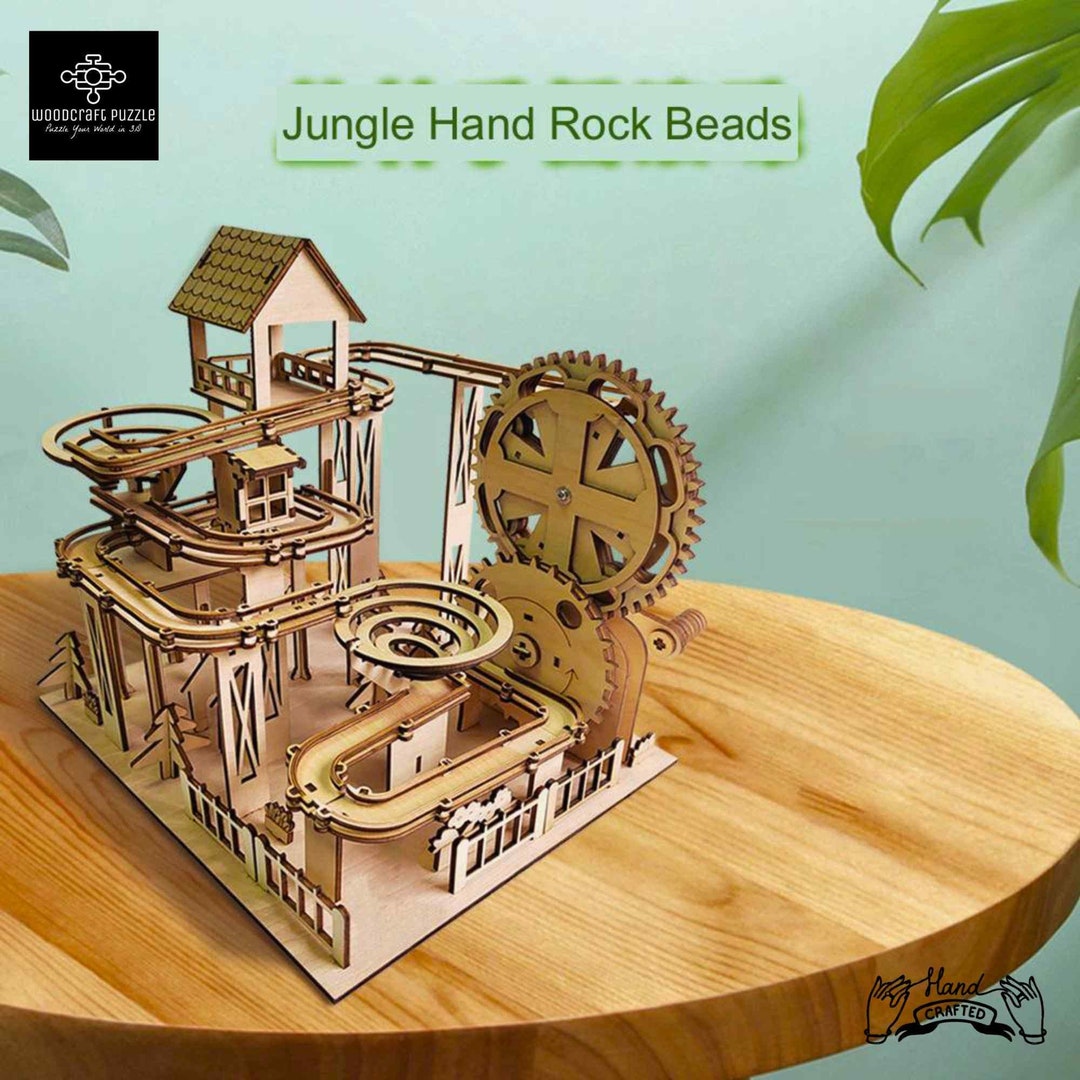 Wooden Marble Run 3D Puzzle, Mechanical Track Roller Ball Model, Maze ...