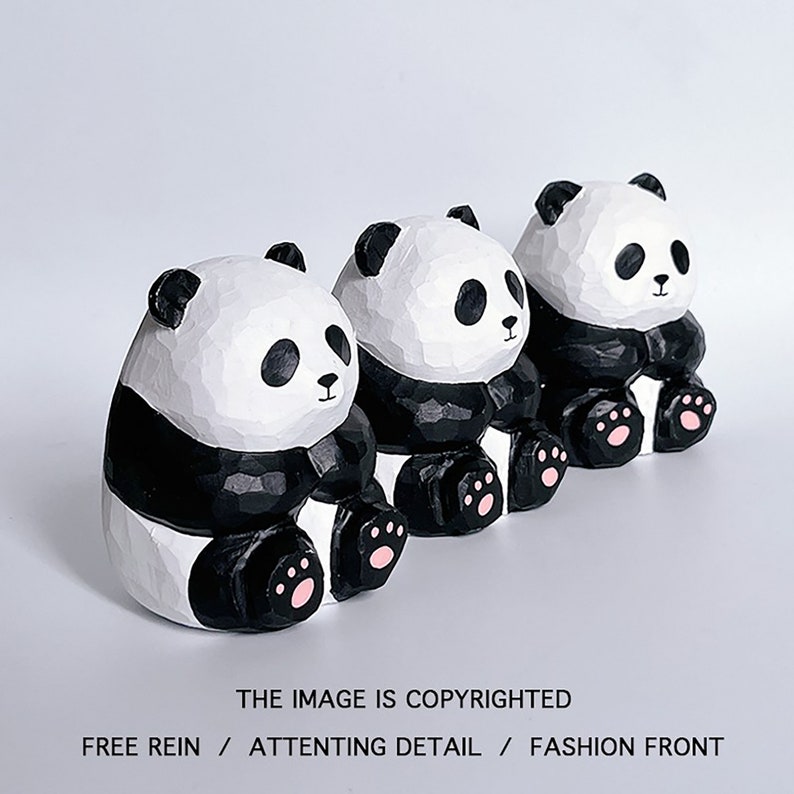 The Chubby Little Panda is a Pure Handmade Wooden Carving With Cute ...