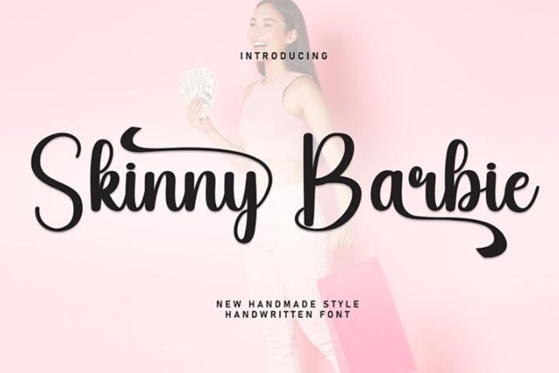 Skinny Barbie Font Script Font, Branding Font - Etsy