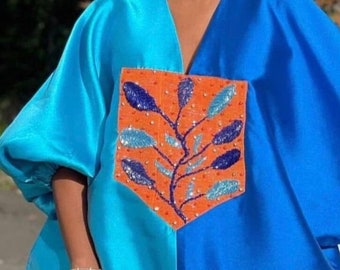 Embroidery Front Silk Agbada - Etsy
