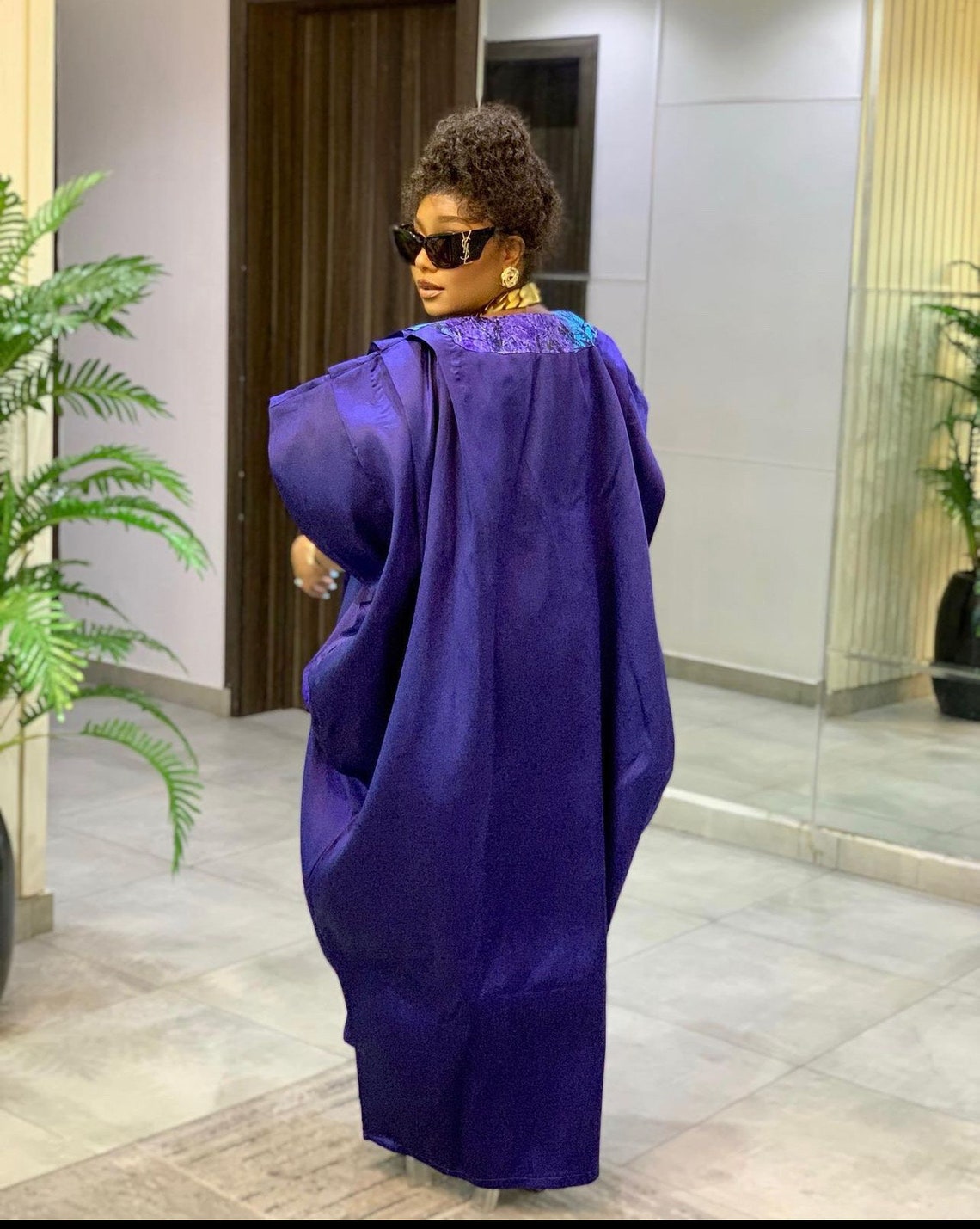 Silk Adire Neckline Agbada - Etsy