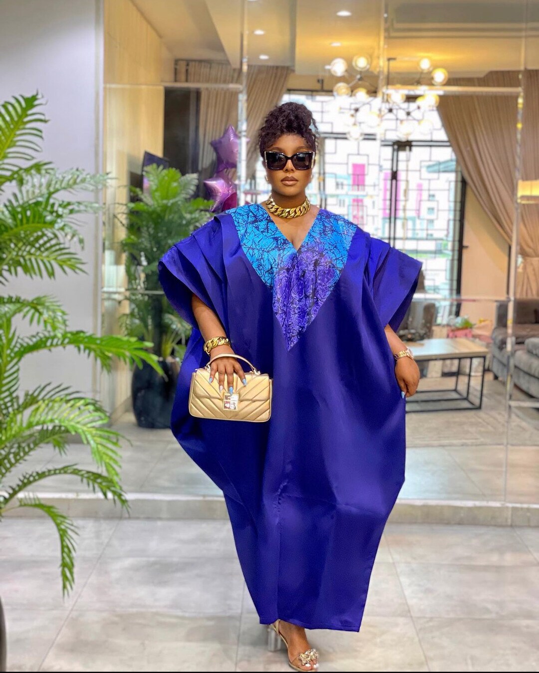 Silk Adire Neckline Agbada - Etsy