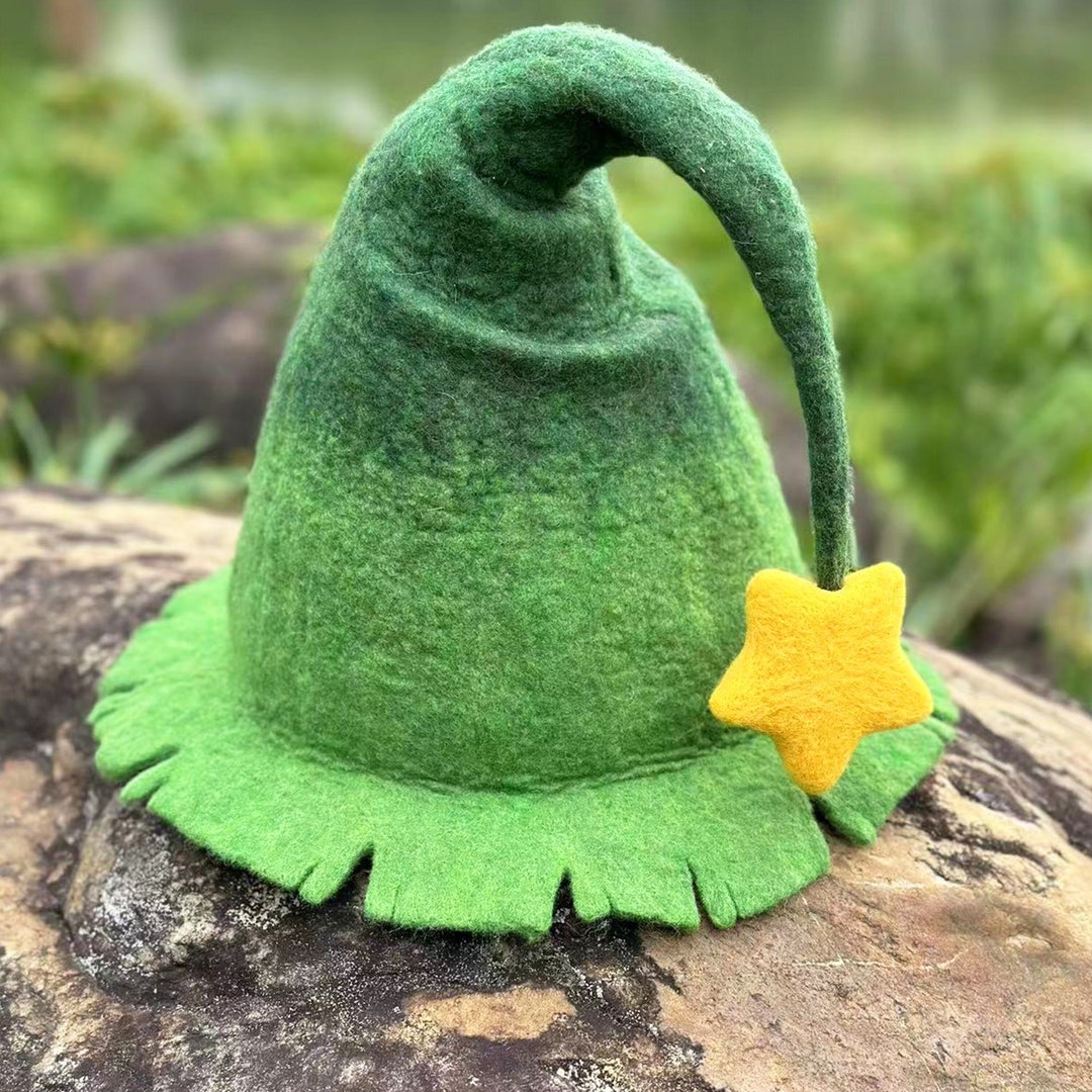 Ready to Ship, Wool Felt Hat, Handmade Wool Hat, Elf Hat, Witch Hat ...