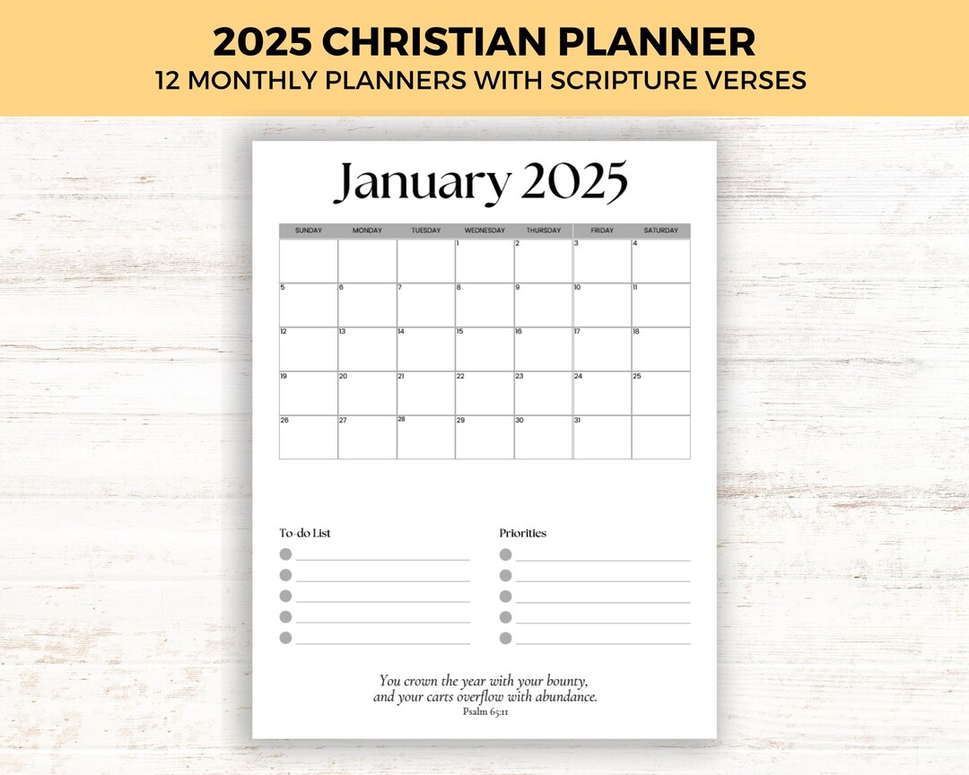 2025 Christian Planner Printable Monthly Weekly Daily Faith Planner ...