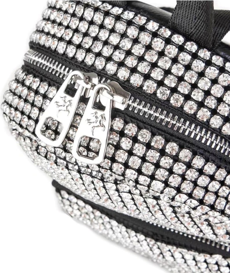 Luxury Diamond Stone Detailed Backpack, Sparkly Shoulder Bag for Women ...
