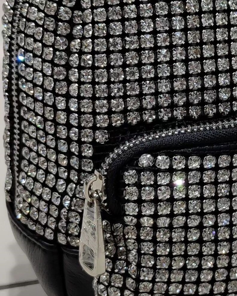 Luxury Diamond Stone Detailed Backpack, Sparkly Shoulder Bag for Women ...