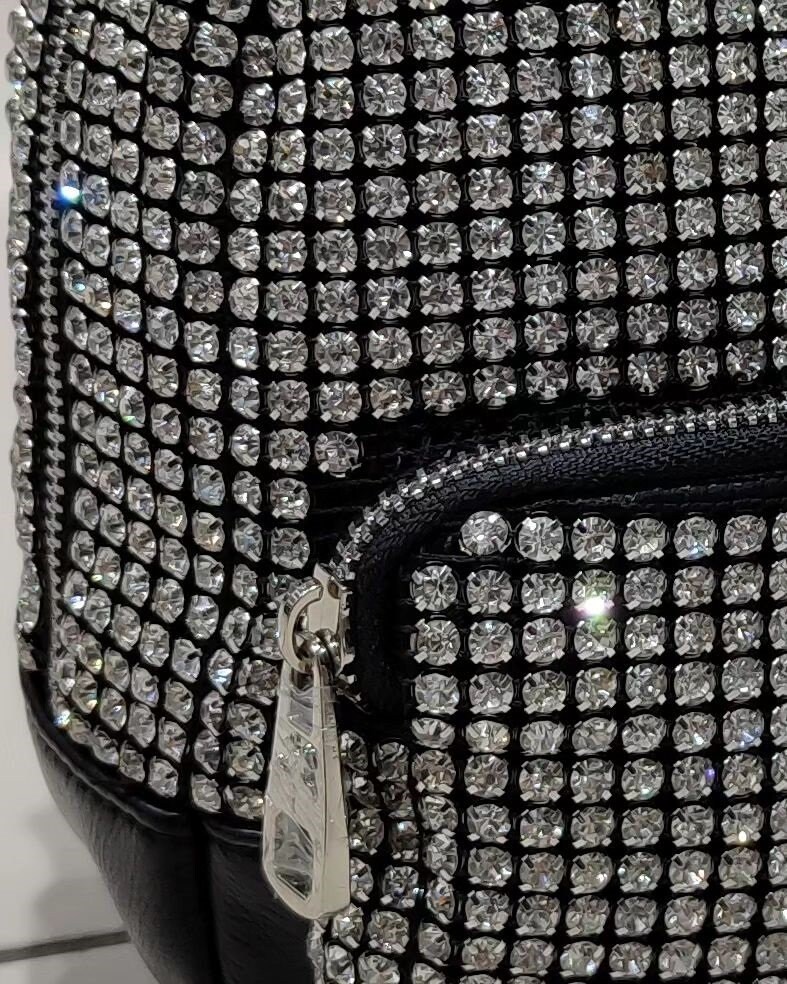 Luxury Diamond Stone Detailed Backpack, Sparkly Shoulder Bag for Women ...