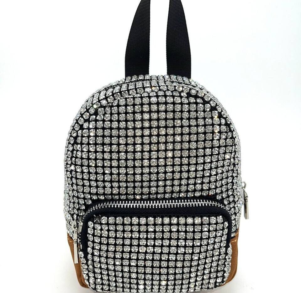 Luxury Diamond Stone Detailed Backpack, Sparkly Shoulder Bag for Women ...