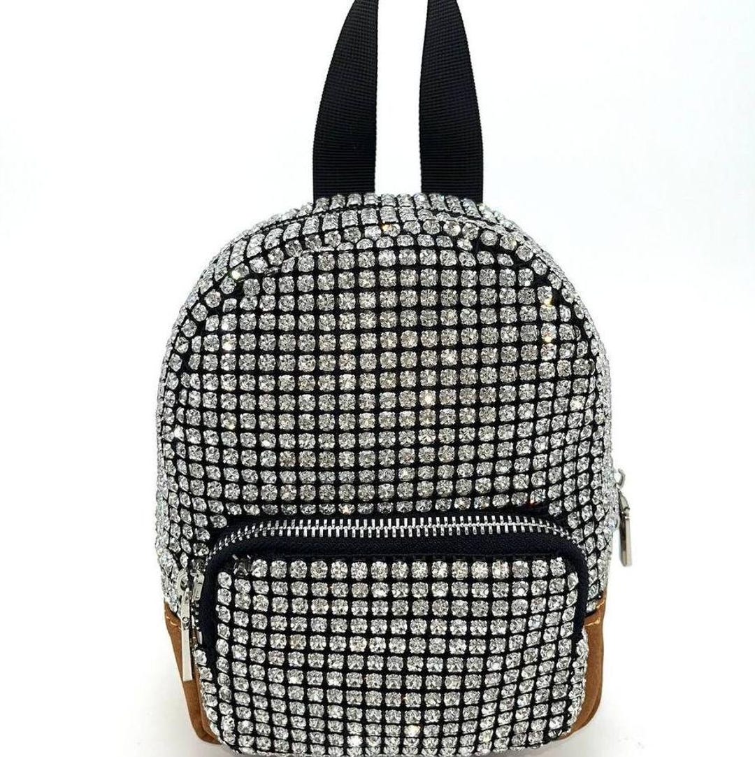 Luxury Diamond Stone Detailed Backpack, Sparkly Shoulder Bag for Women ...