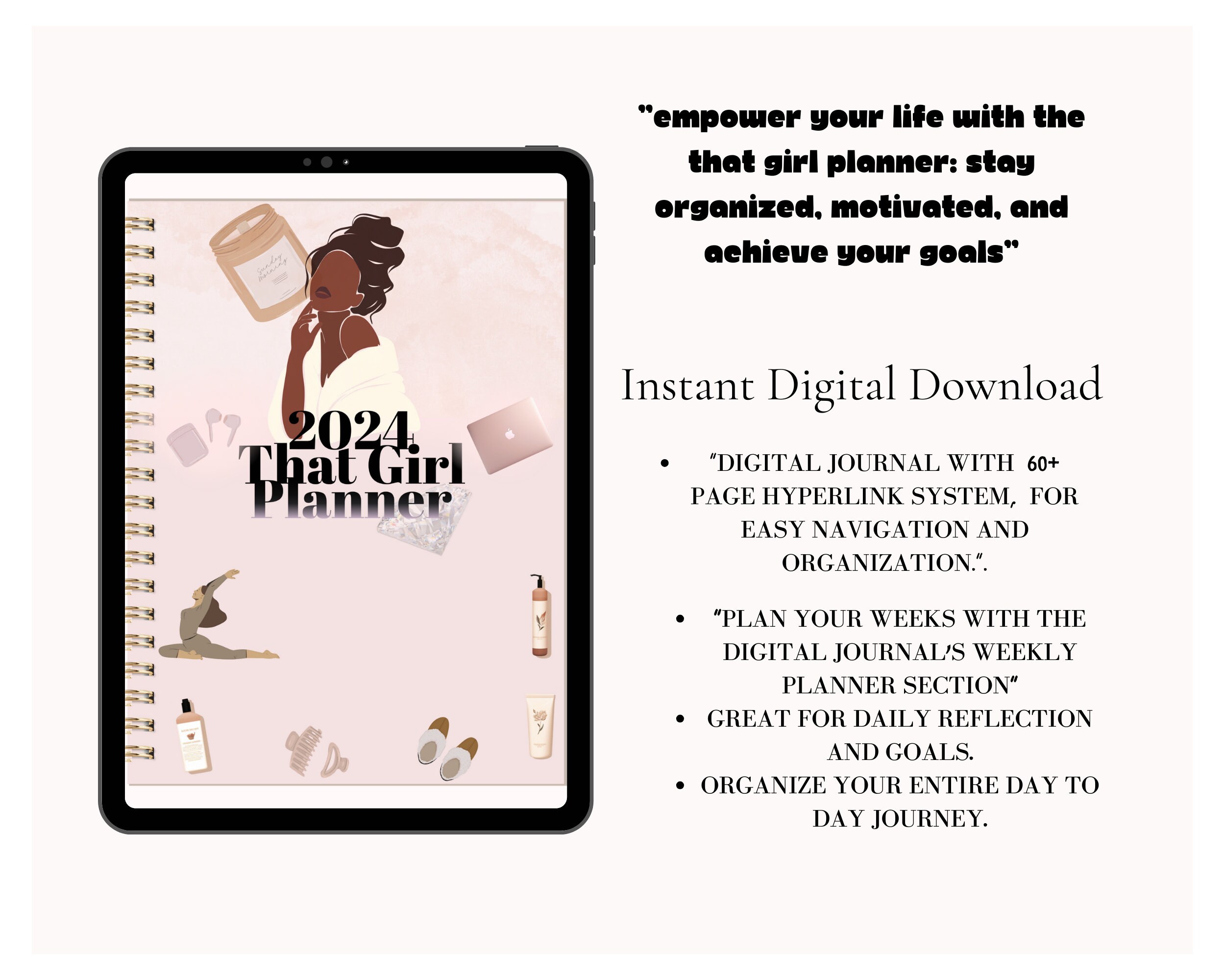 2024 Digital That Girl Planner Hyperlinked Compatible With Goodnotes ...