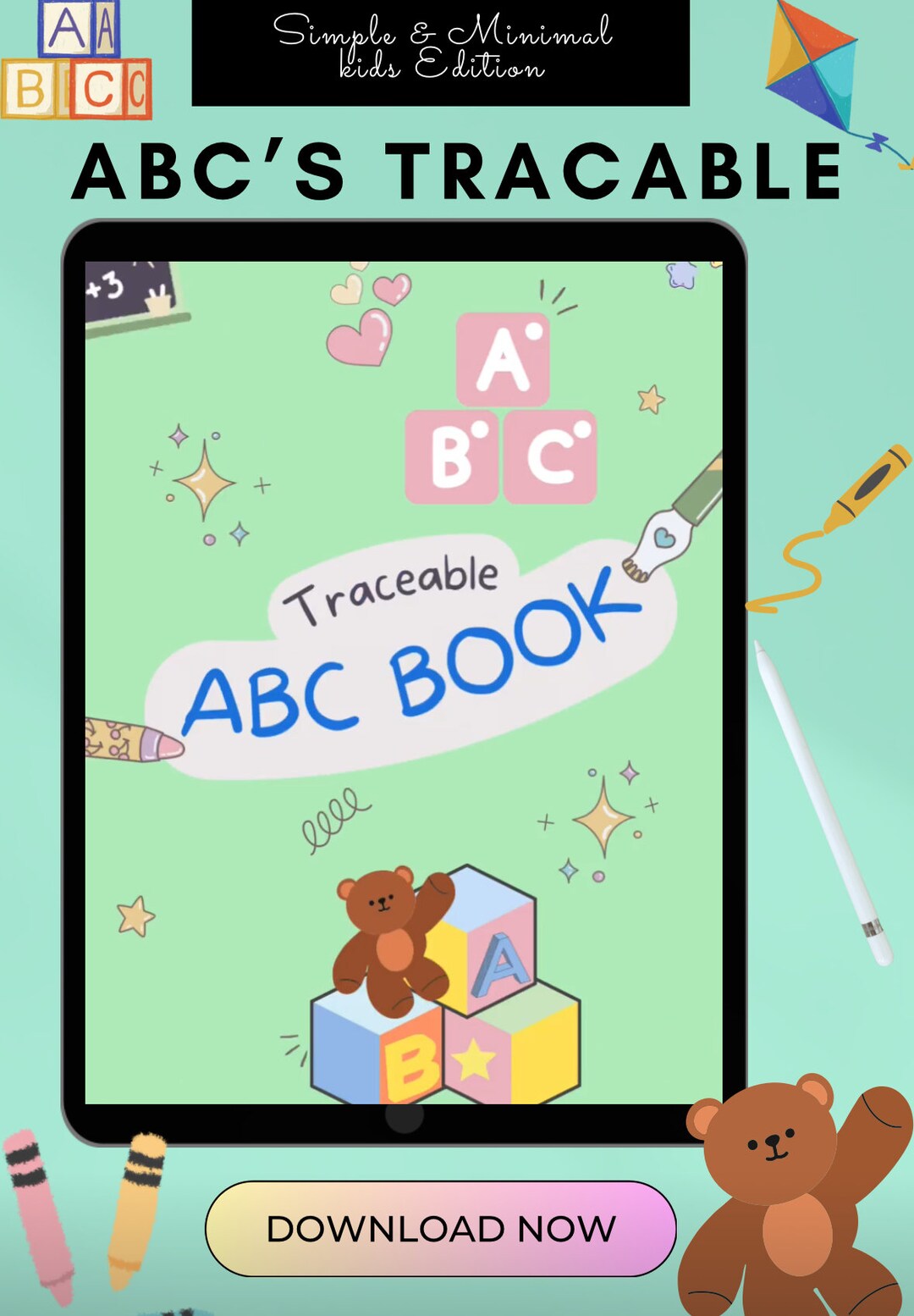 Digital Kids Traceable ABC Book a Fun Journey Through Letters - Etsy