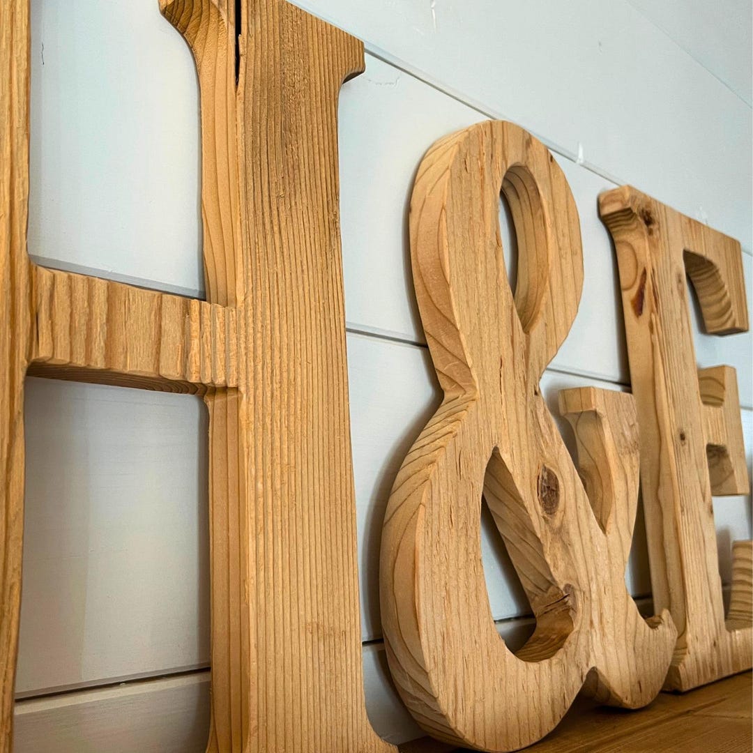 12" Rustic Wood Name Letters | Unique Reclaimed Wood Design | Solid ...
