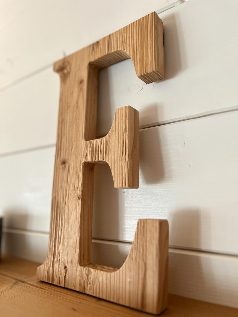 12" Rustic Wood Name Letters | Unique Reclaimed Wood Design | Solid ...