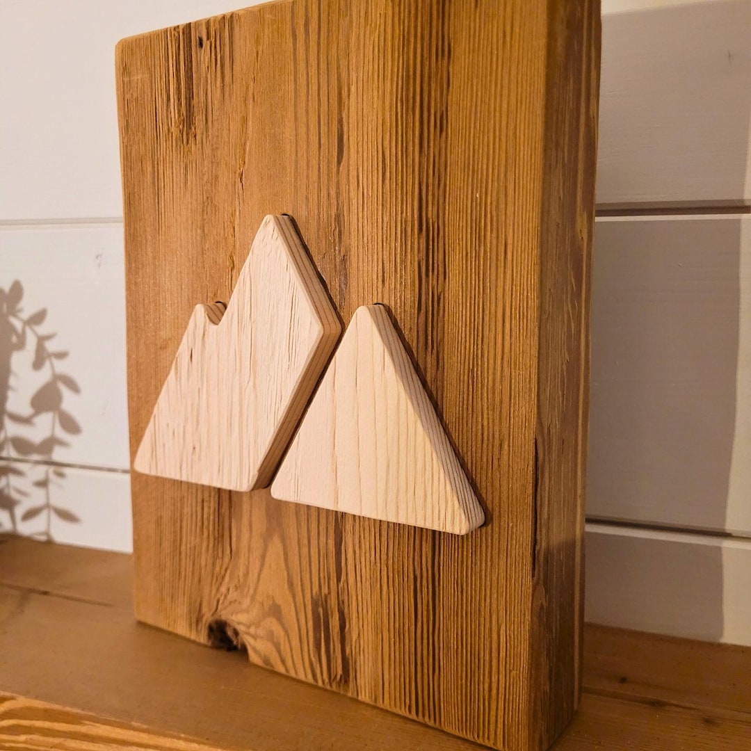 Mountain - Rustic Wooden Beam Sign | Reclaimed Wood Design | Solid Wood ...