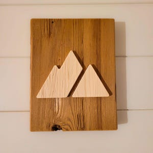 Mountain - Rustic Wooden Beam Sign | Reclaimed Wood Design | Solid Wood ...