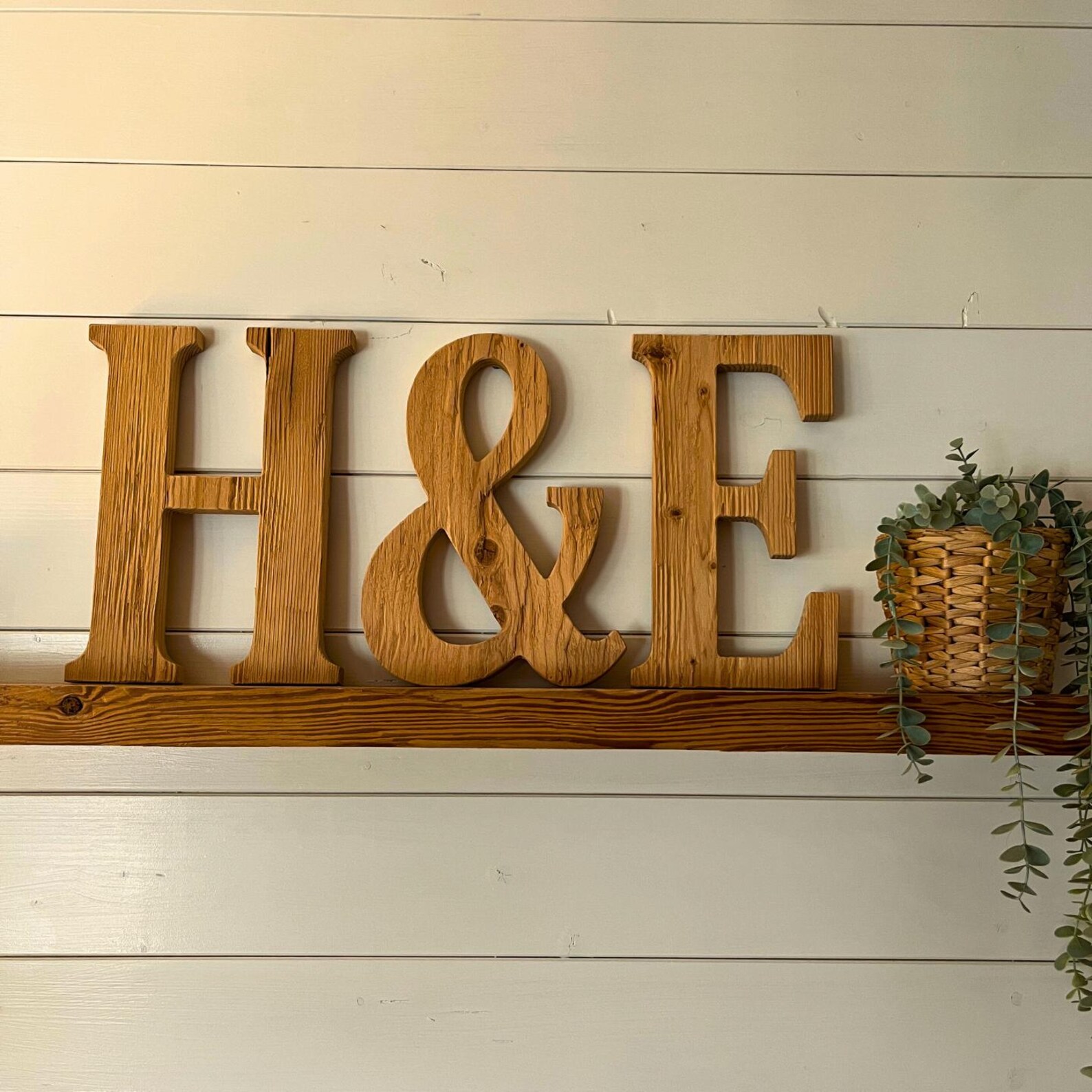 12" Rustic Wood Name Letters | Unique Reclaimed Wood Design | Solid ...