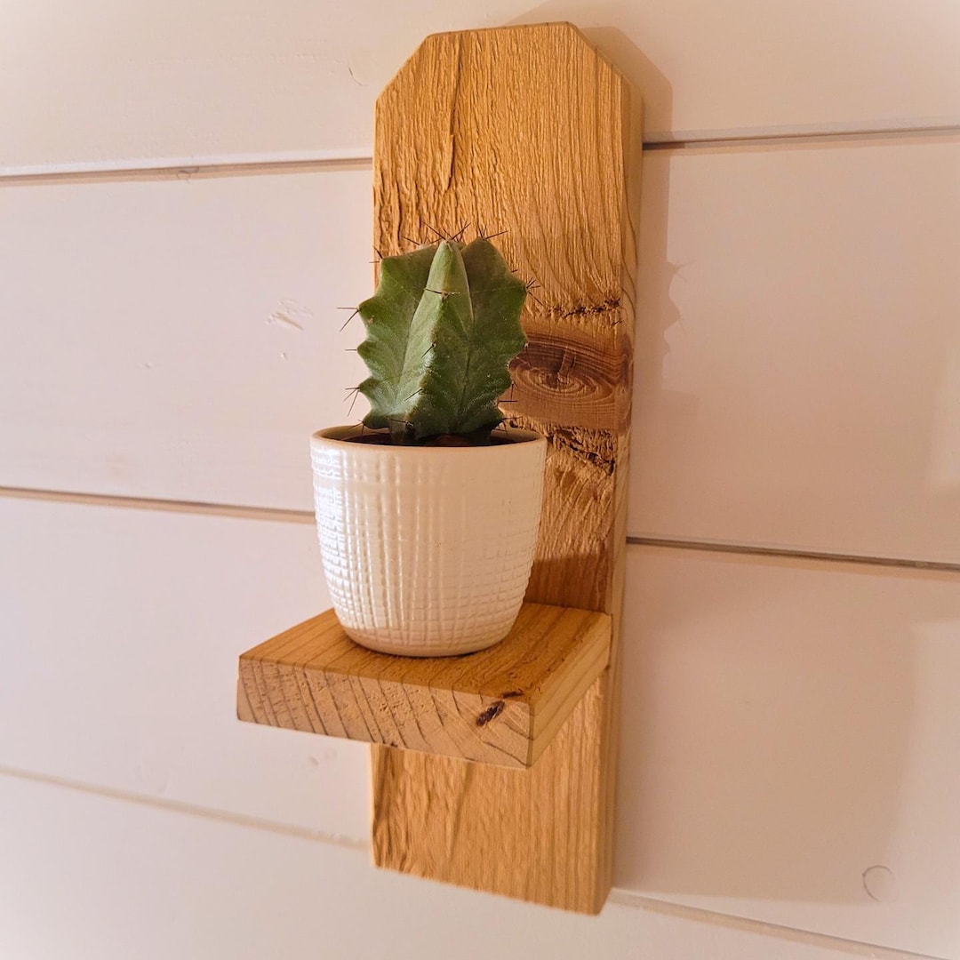 Rustic Wooden Wall Shelf | Wood Candle Holder | Wall Shelf | Candle ...
