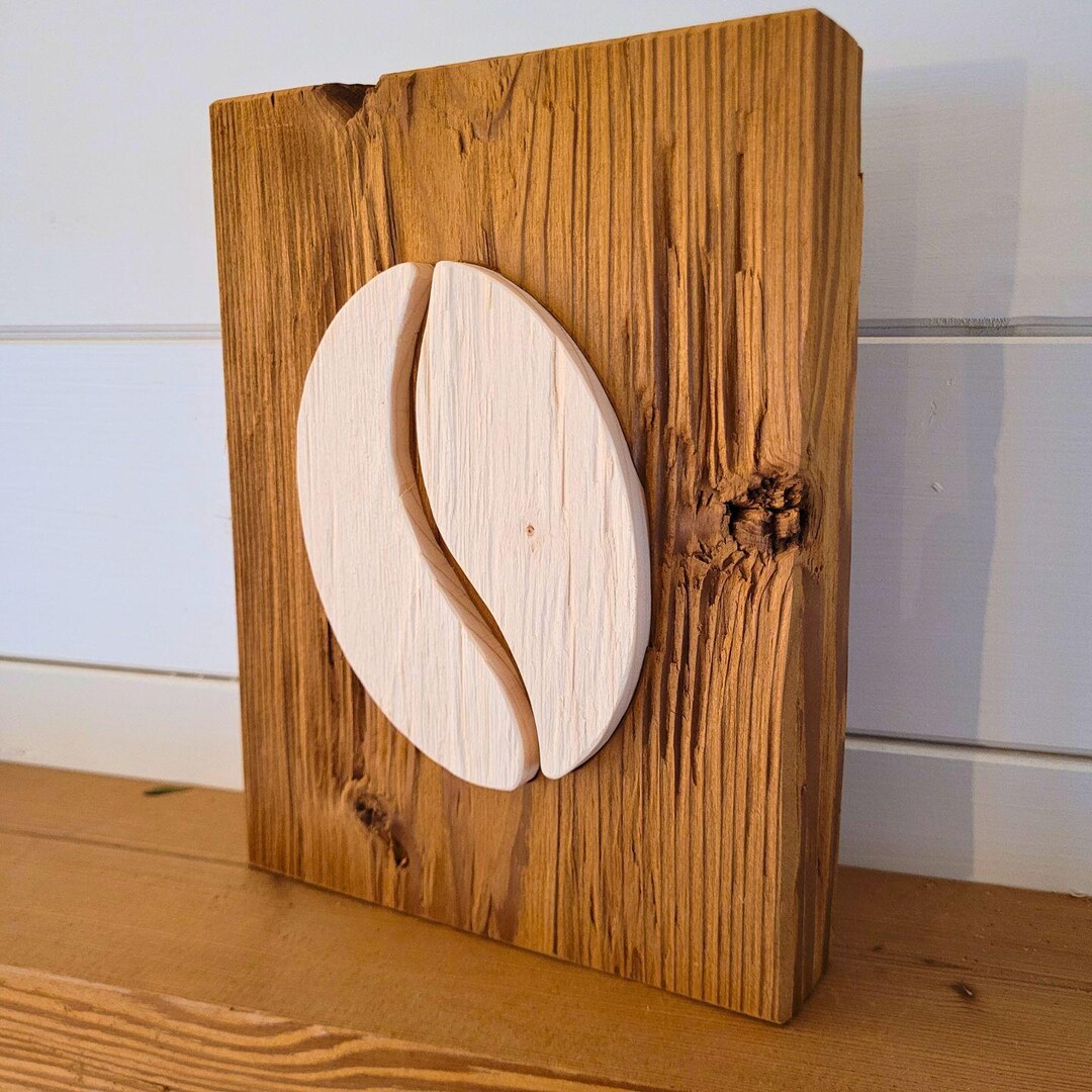 Coffee Bean - Rustic Wooden Beam Sign | Reclaimed Wood Design | Solid ...