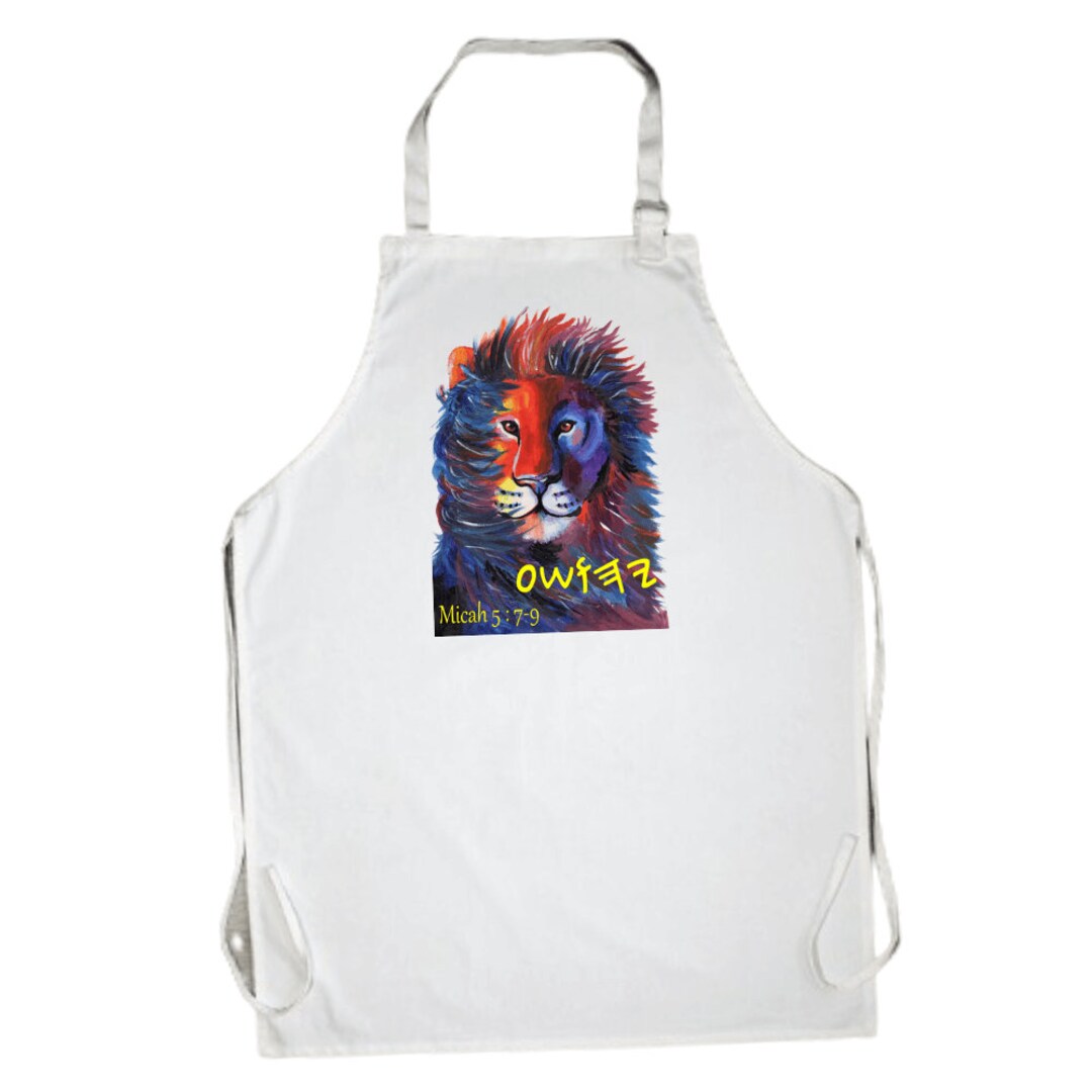 Yahusha' " Jesus " Lion Micah 5:7-9. Christian Paleo Hebrew Apron by ...