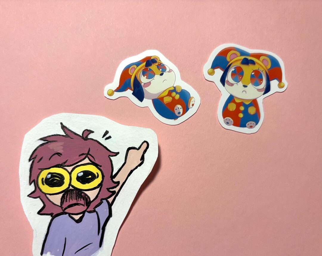 2 Pc. Hamster Pomni “hamni” the Amazing Digital Circus Sticker Set ...