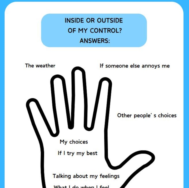 Inside Vs. Outside My Control Worksheet for Kids | Mindfulness Activity ...
