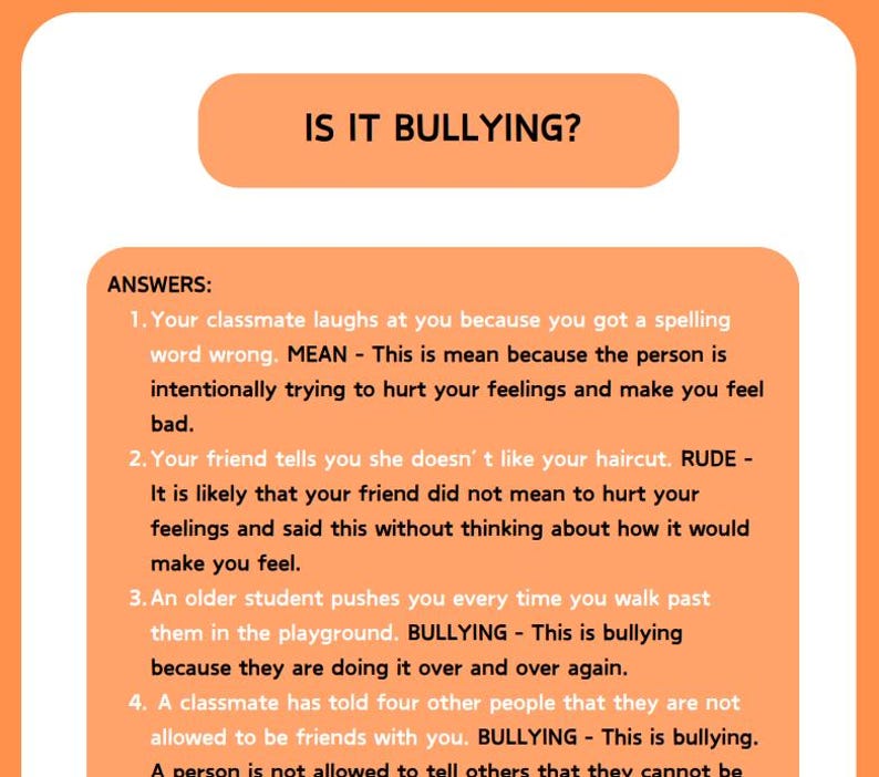 Digital Bullying Awareness Worksheet for Kids | Teach Empathy ...