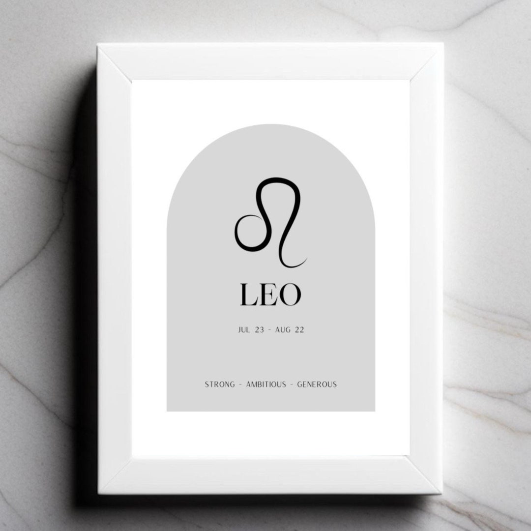 Leo Zodiac Star Sign Horoscope Digital Print Arch Art A4 and A5 - Etsy