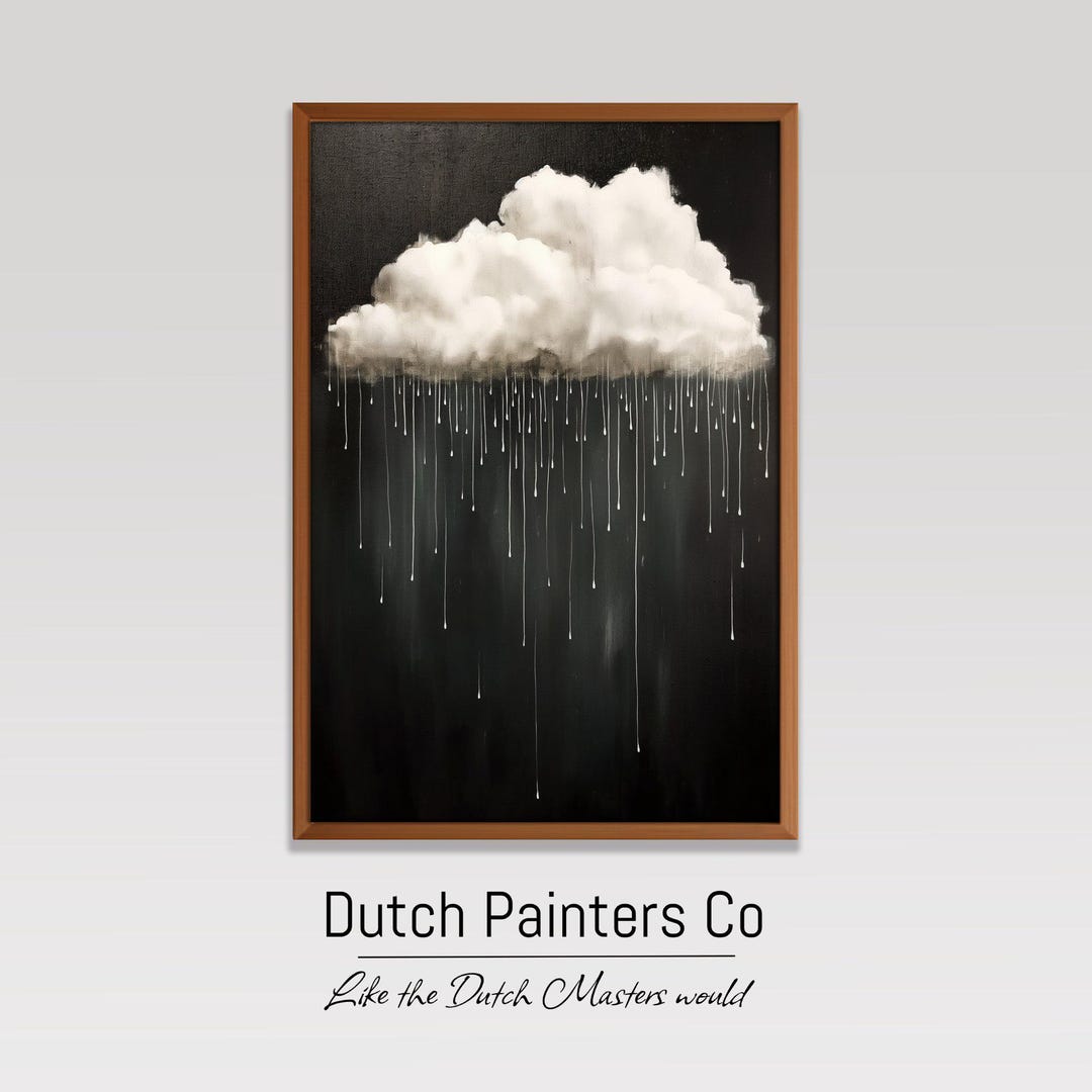 Storm Cloud Art Dramatic Digital Painting of Dark Skies, Natures Power, Perfect for Modern ...