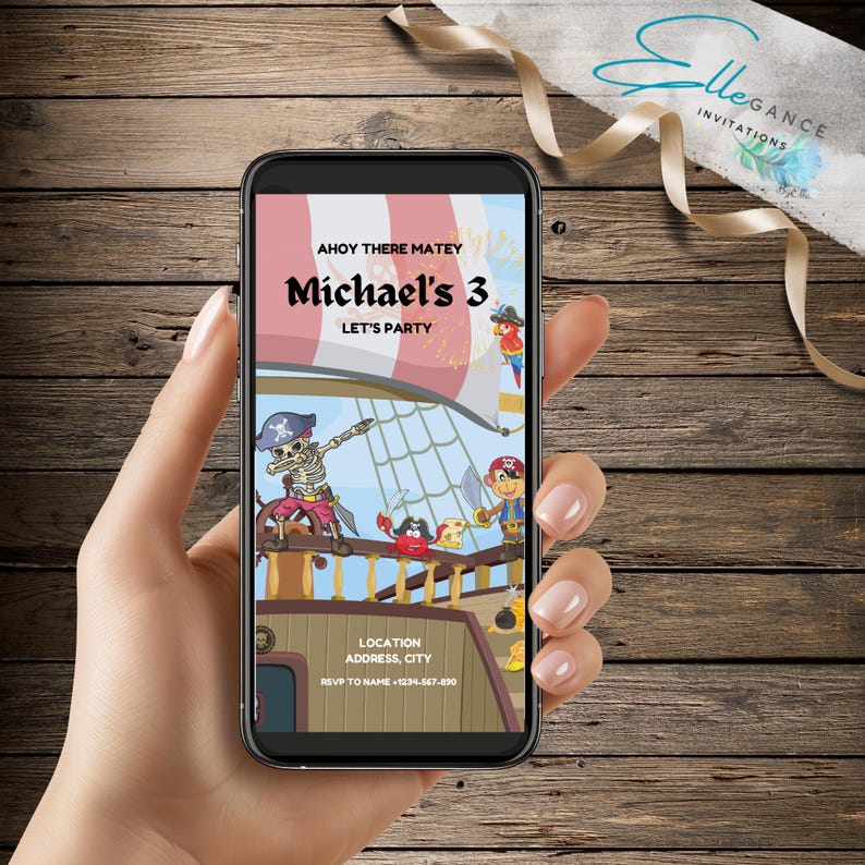 Pirate Birthday Invitation Ahoy Matey Party Invite Kids Pirate Theme - Etsy