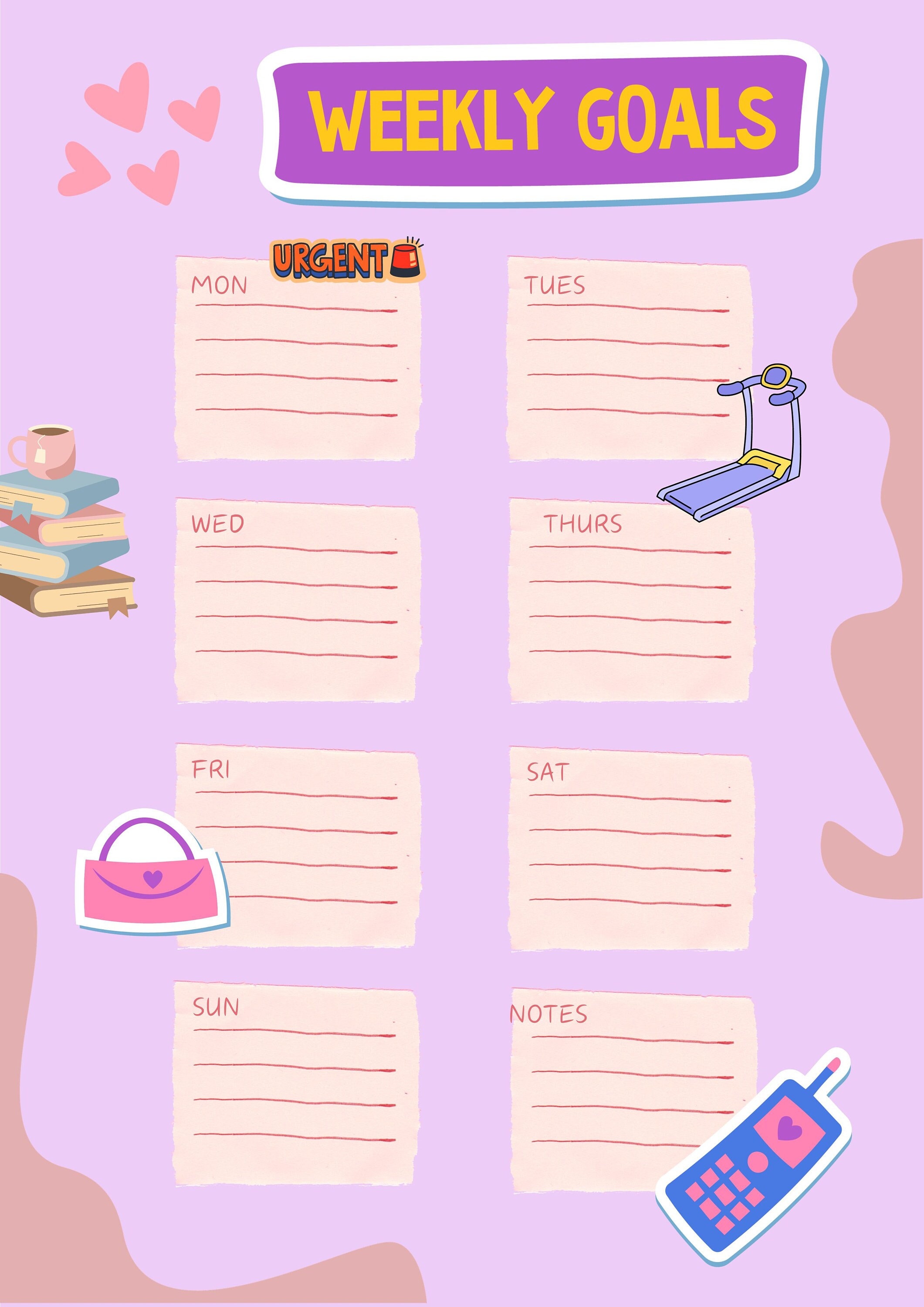 Purple Weekly Planner Printable - Etsy
