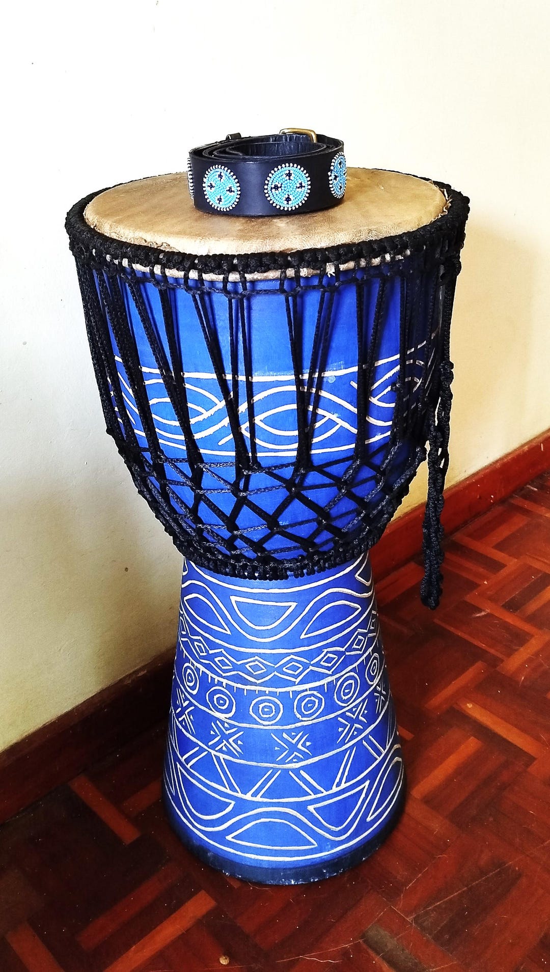 Blue Djembe Drum 24" | Traditional African Drum - Etsy