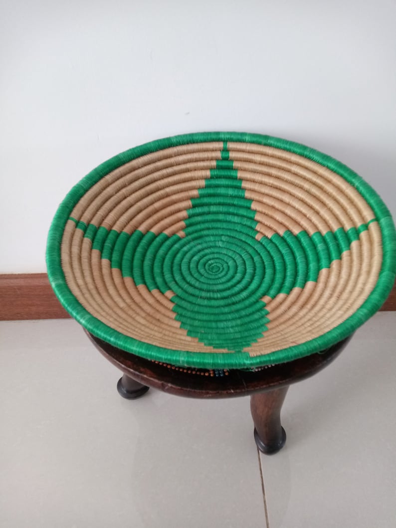 12 Turquoise Green Rwanda Baskets Wall Baskets african Basket Wall - Etsy