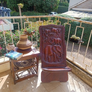 Vintage African Coffe Table Set Hand Carved Big-five Safari Animals ...